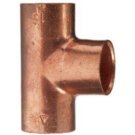 Solder fitting T-piece, Copper bright, Ø 22 mm